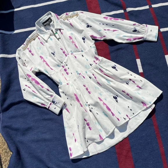 maluma | Dresses | Royalty By Maluma White Denim Dress With A Tie Dye ...